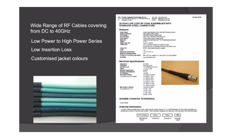 Microwave Cables – Frontier Integrated Technology Pte Ltd (FITECH)